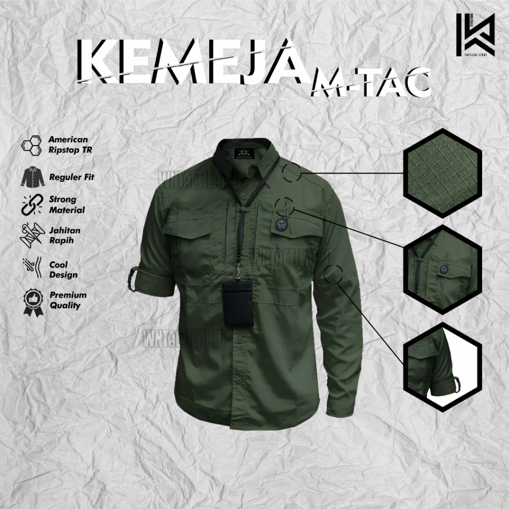 Jual Kemeja Lapangan M-Tac Lengan Panjang Original Premium Bahan ...