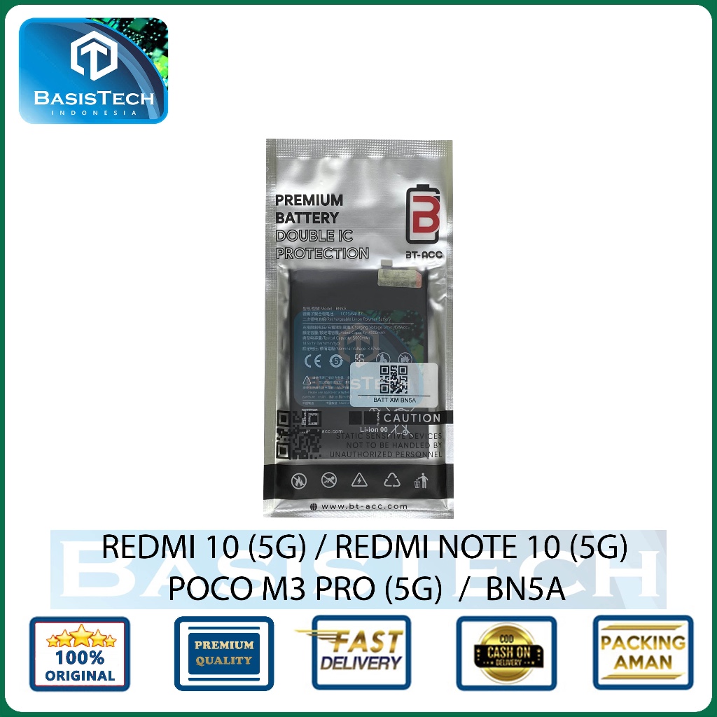 Jual BATERAI XIAOMI REDMI 10 5G NOTE 10 5G POCO M3 PRO 5G BN5A BT-ACC ...