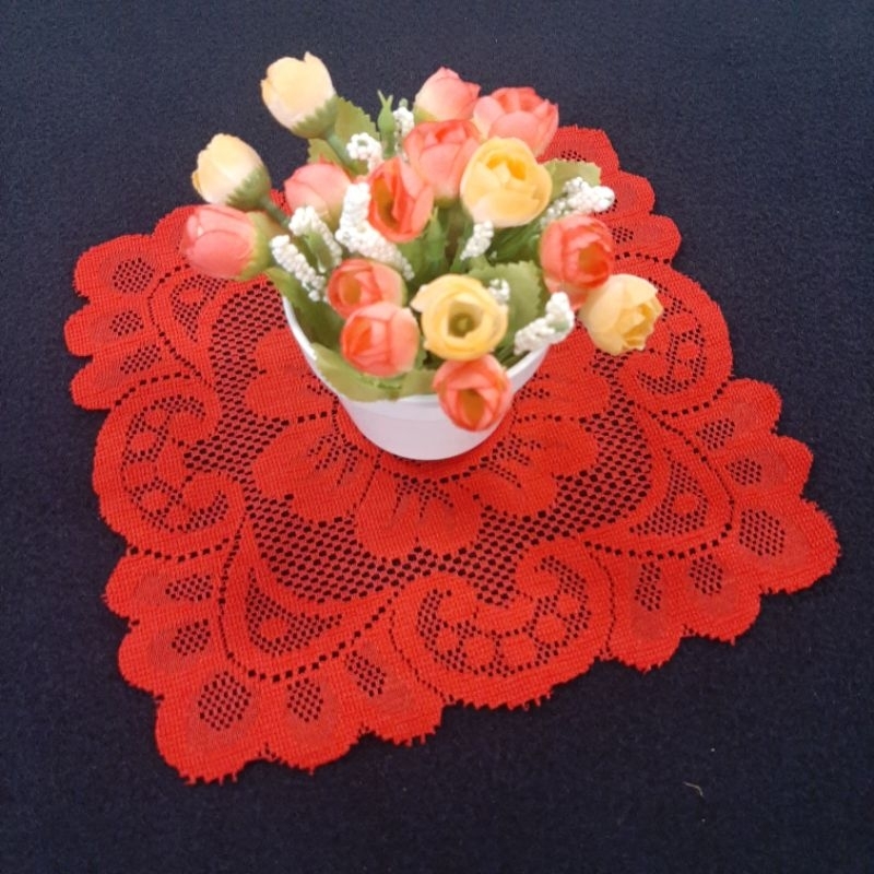 Jual Alas Meja Kecil 885/ Dekorasi Natal Imlek Merah/ Taplak kotak ...