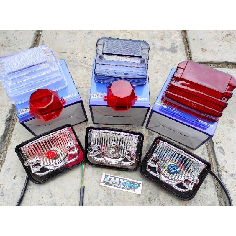 Jual stop lamp belakang honda gl 100 running mica smoke clear merah ...