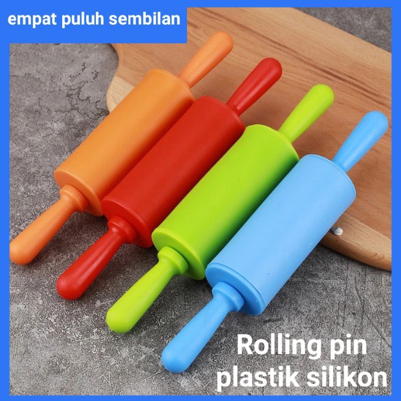 Jual 1 BIJI ROLLING PIN SILIKON putar kecil 23cm / penggiling adonan ...