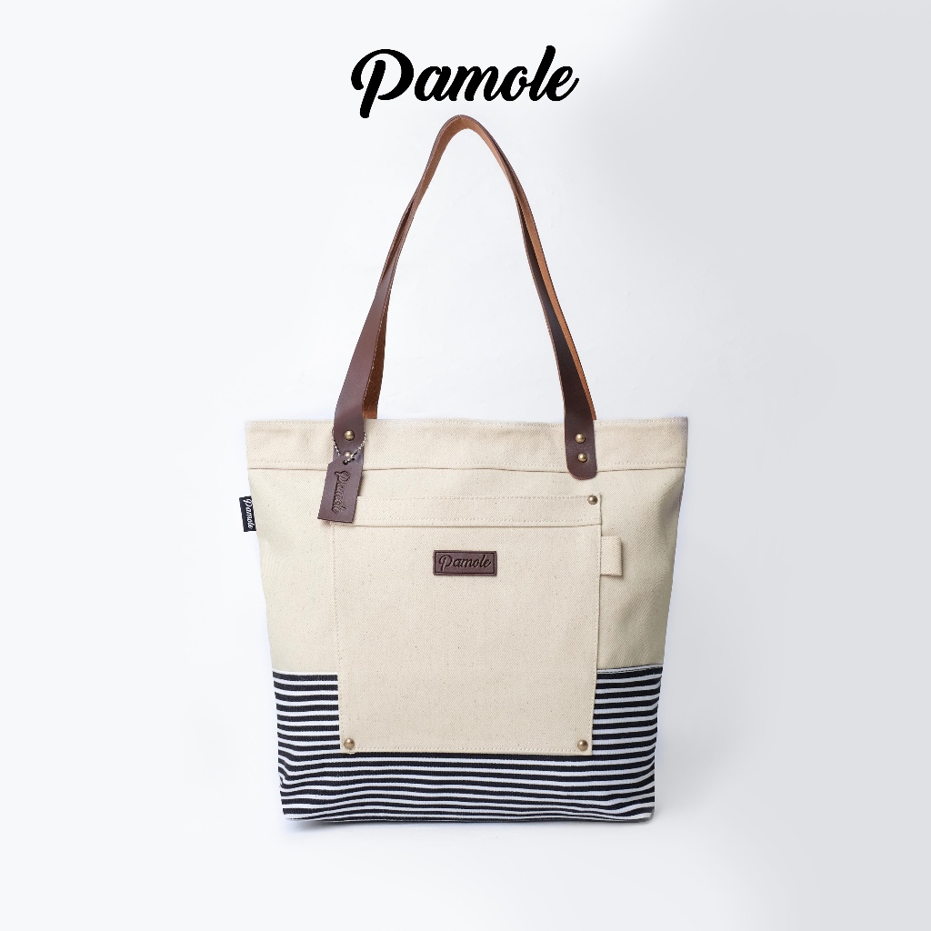 Jual Pamole - Tas Tote Bag Wanita Penutup Resleting Totebag Kuliah ...