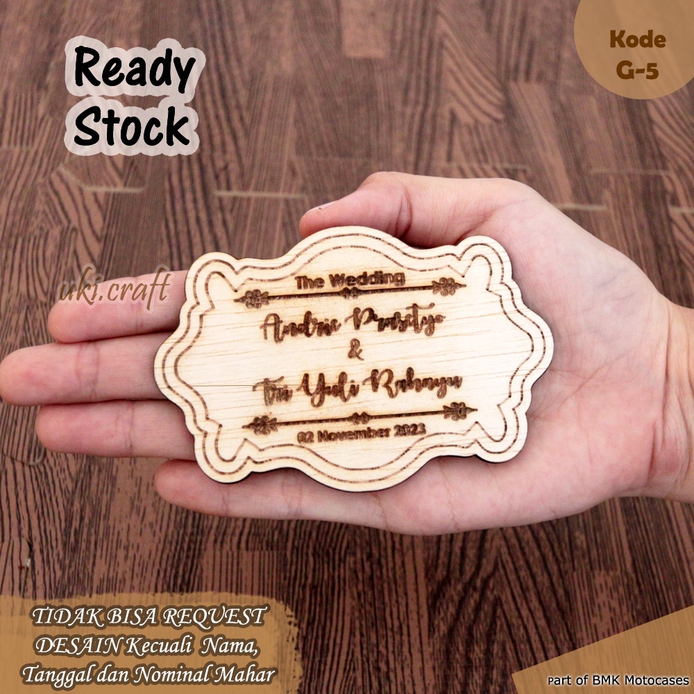 Jual Name Tag Kayu MDF Grafir & Laser Cut Custom Nama / Inisial / Text ...
