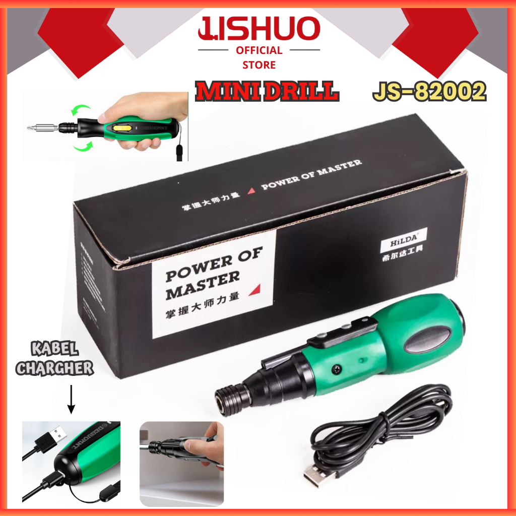 Jual Mini Drill / Electrical Screwdriver Set USB Rechargeable Cordless ...