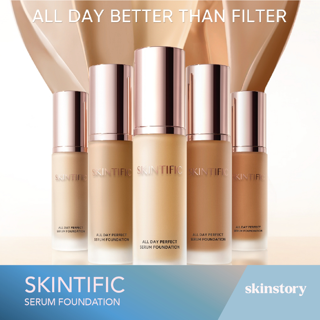 Jual SKINTIFIC All Day Perfect Serum Foundation Full Coverage 25ml 24 ...