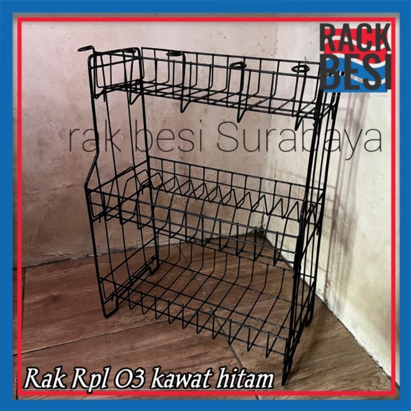 Jual Rak Piring RPL & RPK hitam knockdown/Rak kawat tebal/Rak wastafel ...