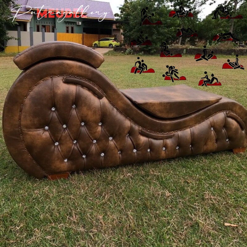 Jual Kursi Sofa Tantra Kamasutra Pasutri Plus Bantal - Coklat Motif Oscar | Shopee Indonesia