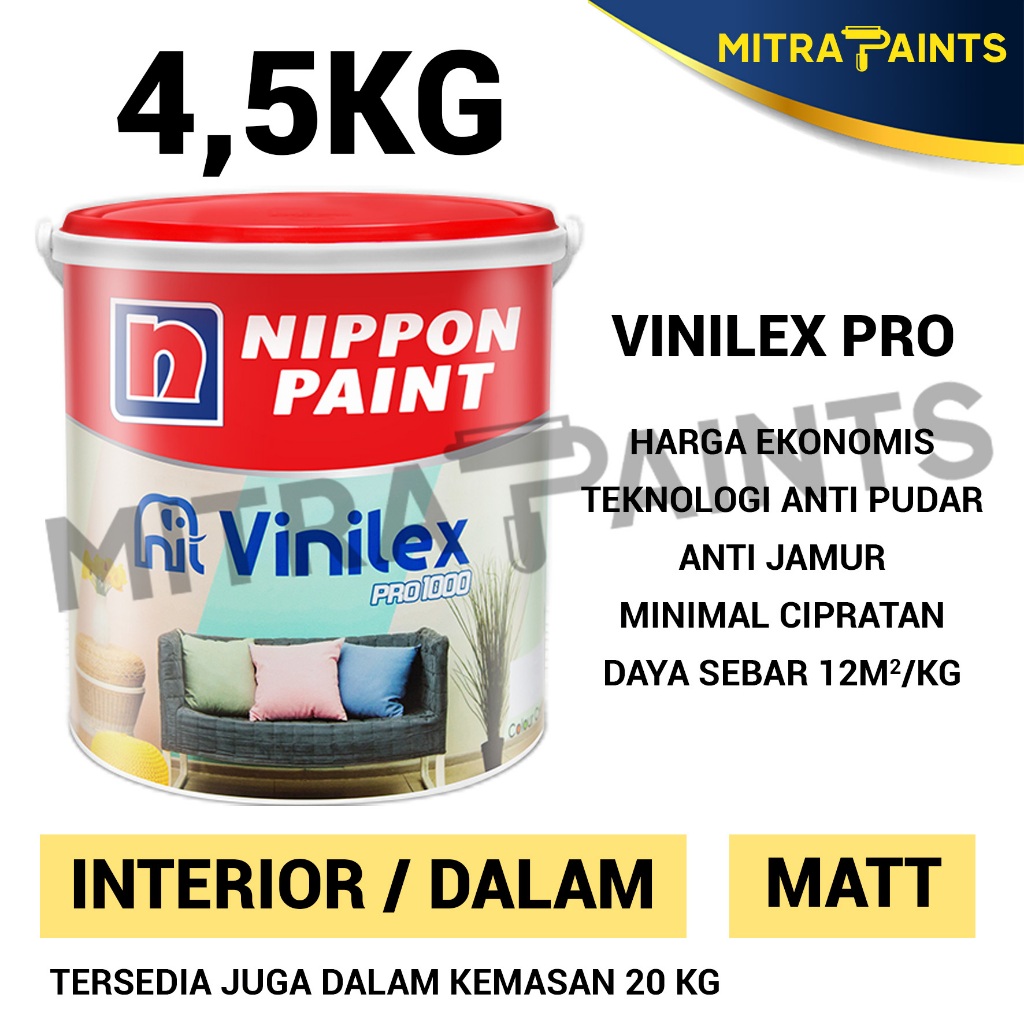 Jual [ PART 1] VINILEX PRO 4,5 KG CAT TEMBOK INTERIOR / CUSTOM WARNA ...