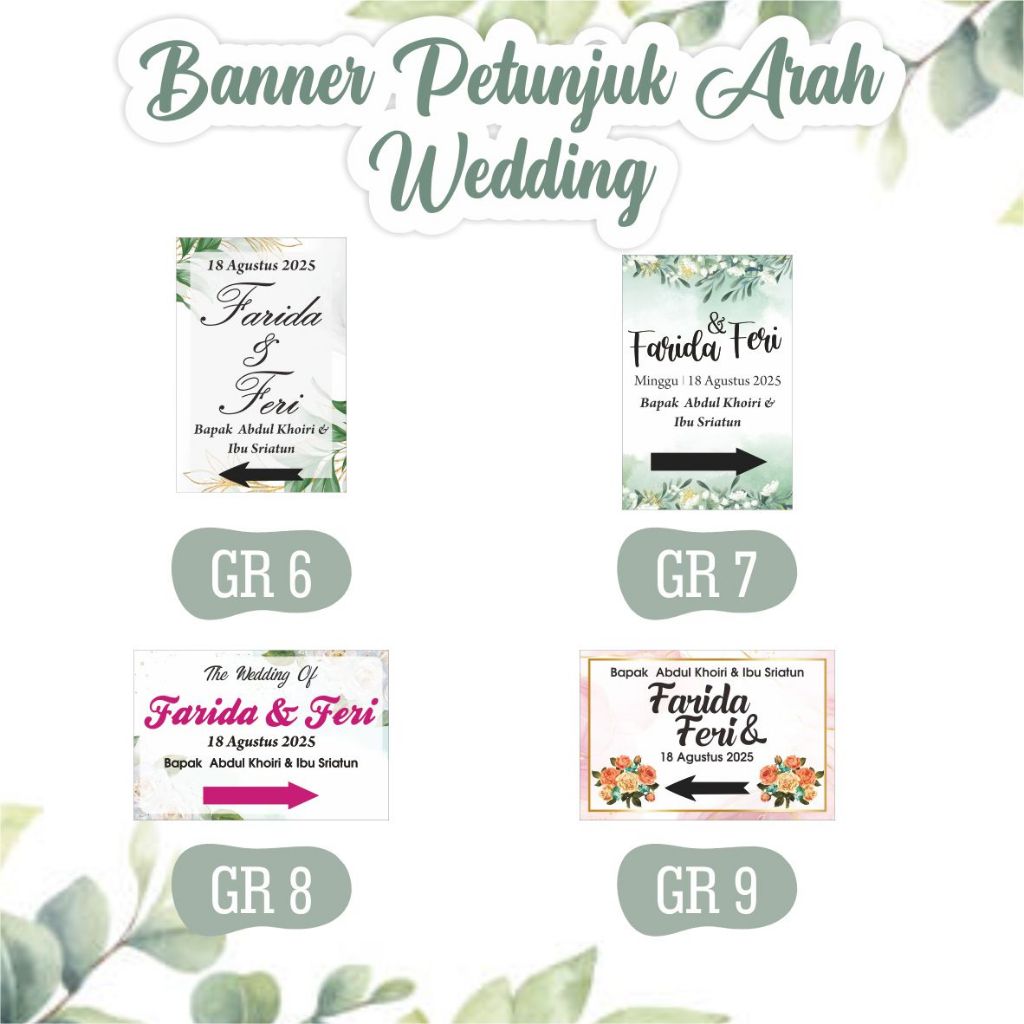 Jual Cetak Banner / Petunjuk Arah Pernikahan / Hajatan / Khitanan / pesta | Shopee Indonesia