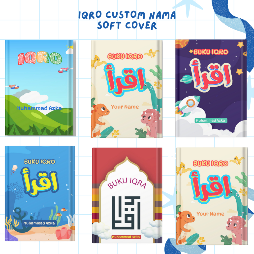 Jual ⭐ Iqra IQ01B Custom Nama Soft Cover Isi Lengkap 1-6 Full Color ...