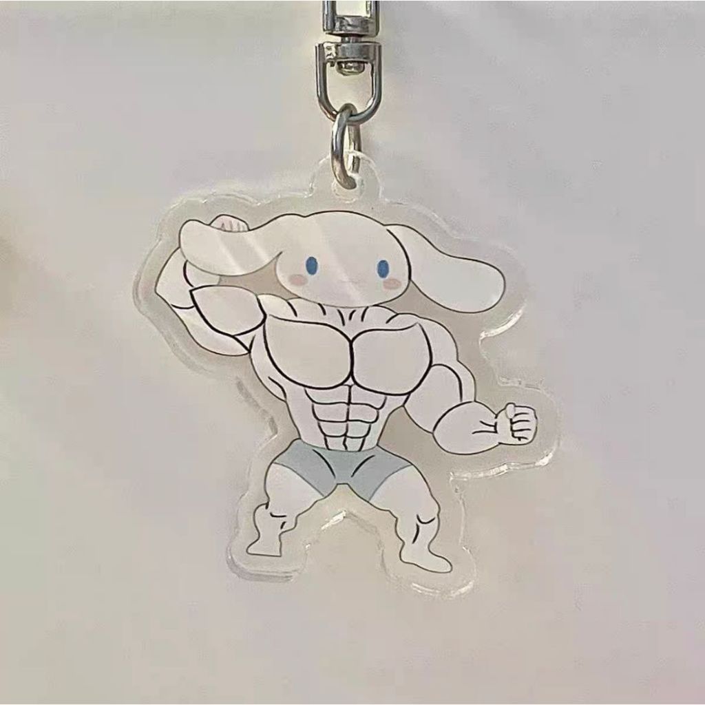 Jual [HARU] Sanrio Funny Keychain Macho Hello Kitty Cinnamoroll Kuromi ...