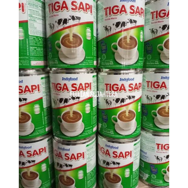 Jual Susu Tiga Sapi Krimer Kental Manis 490gr x 48 pcs (1 Dus) - Susu ...