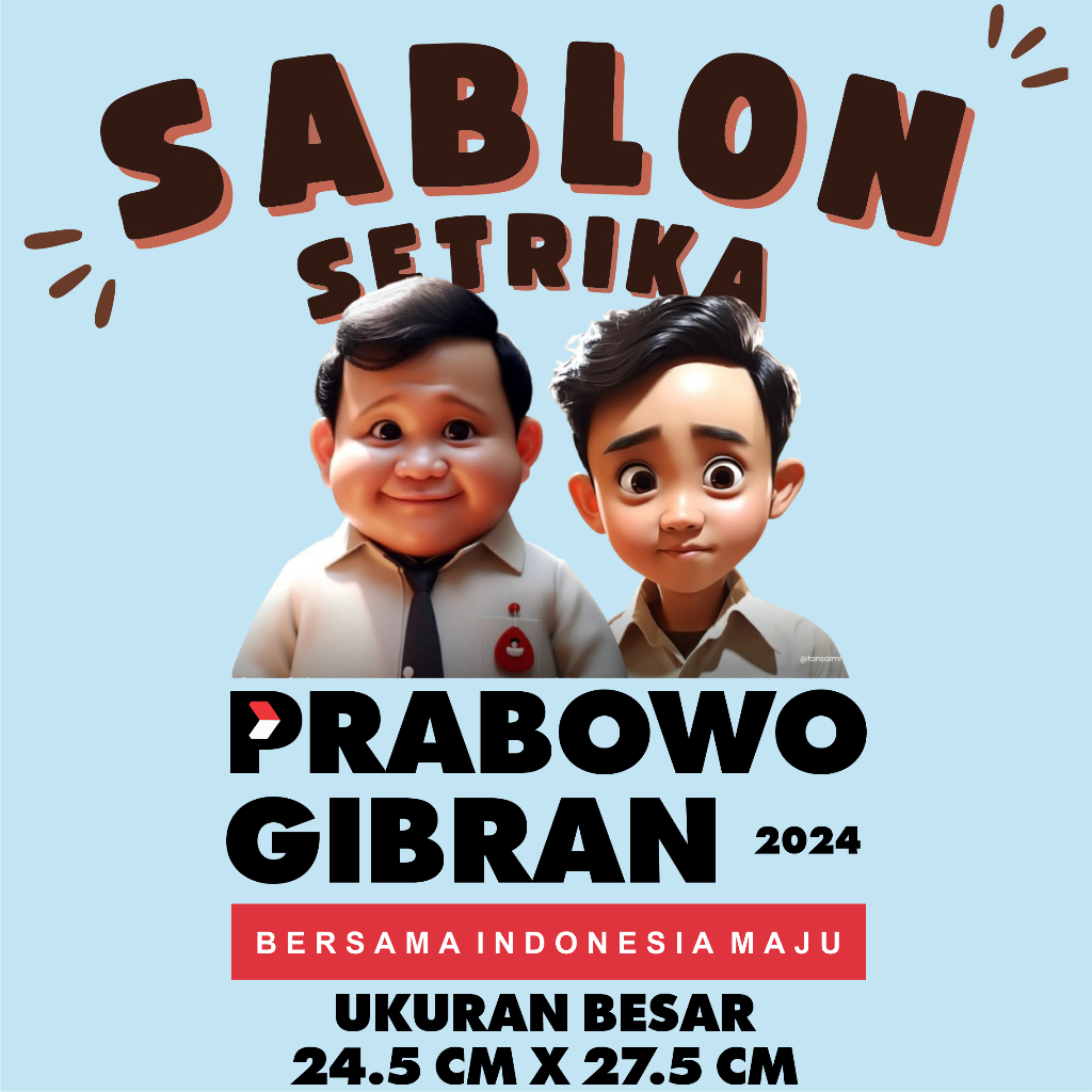 Jual STIKER DTF SABLON SETRIKA TEMA PRABOWO GIBRAN GEMOY CARTOON DLL ...