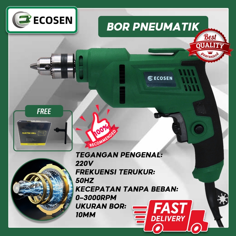 Jual ECOSEN 800W Hand Electric Drill 220V Mesin Bor Elektrik Drill ...