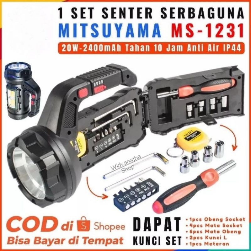 Jual Senter Emergency Multifungsi+Obeng Mitsuyama MS 1231 | Shopee ...