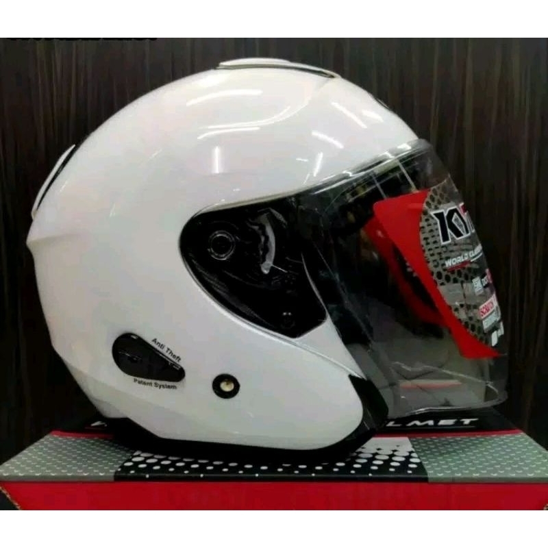 Jual KYT KYOTO R WHITE PLAIN GLOSSY SOLID ORIGINAL | HELM HALF FACE ...