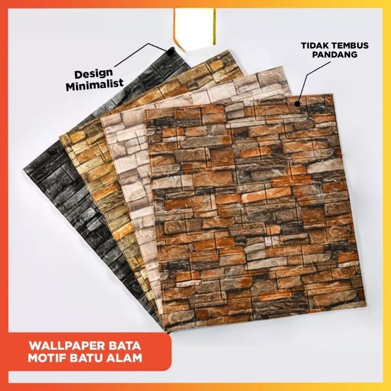 Jual Wallpaper Dinding Foam Motif Batu Alam 3D Stiker | Shopee Indonesia