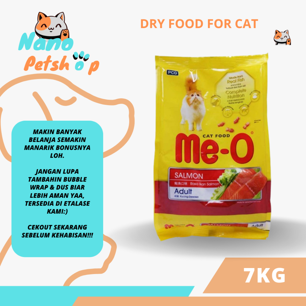 Jual MeO Salmon Adult Cat Food 7 KG - Makanan Kucing Dewasa (REGULER ...