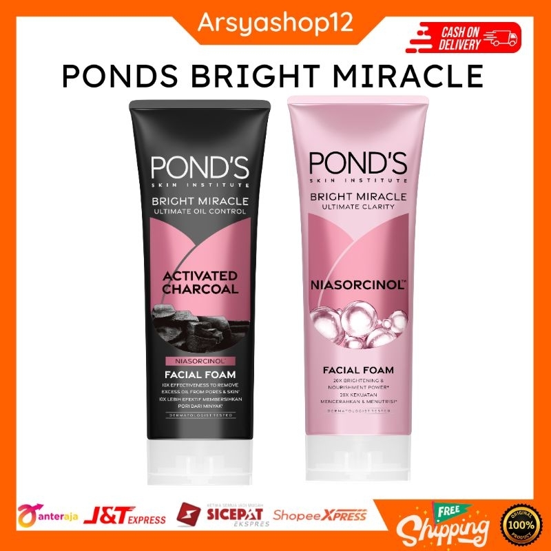 Jual READY STOCK PONDS BRIGHT MIRACLE NIASORCINOL FACIAL FOAM 100 ML ...