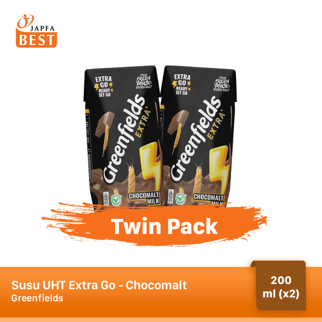 Jual Susu Greenfields UHT Extra Go - Chocomalt 200ml - Twin Pack ...