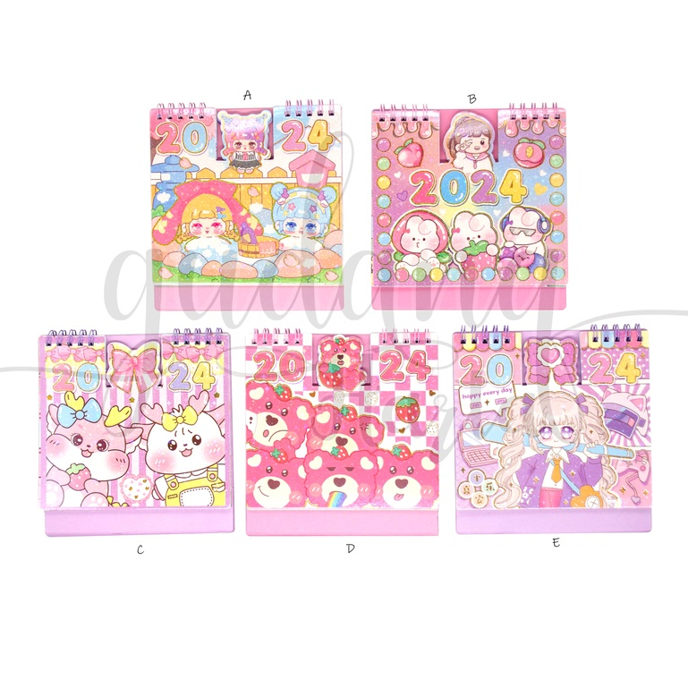 Jual Kalender Meja 2024 Kotak Cute Shimmering Calender Motif Lotso ...