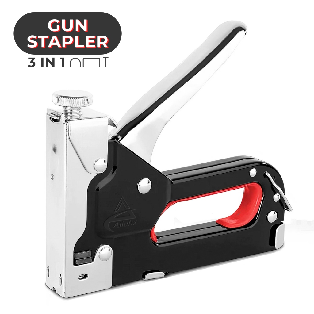 Jual Allefix Stapler Tembak Gun Tacker Alat Staples Paku Tembak 3in1 ...