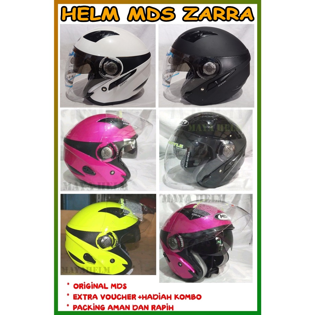 Jual Helm MDS Zarra Polos Half Face Original MDS | Shopee Indonesia