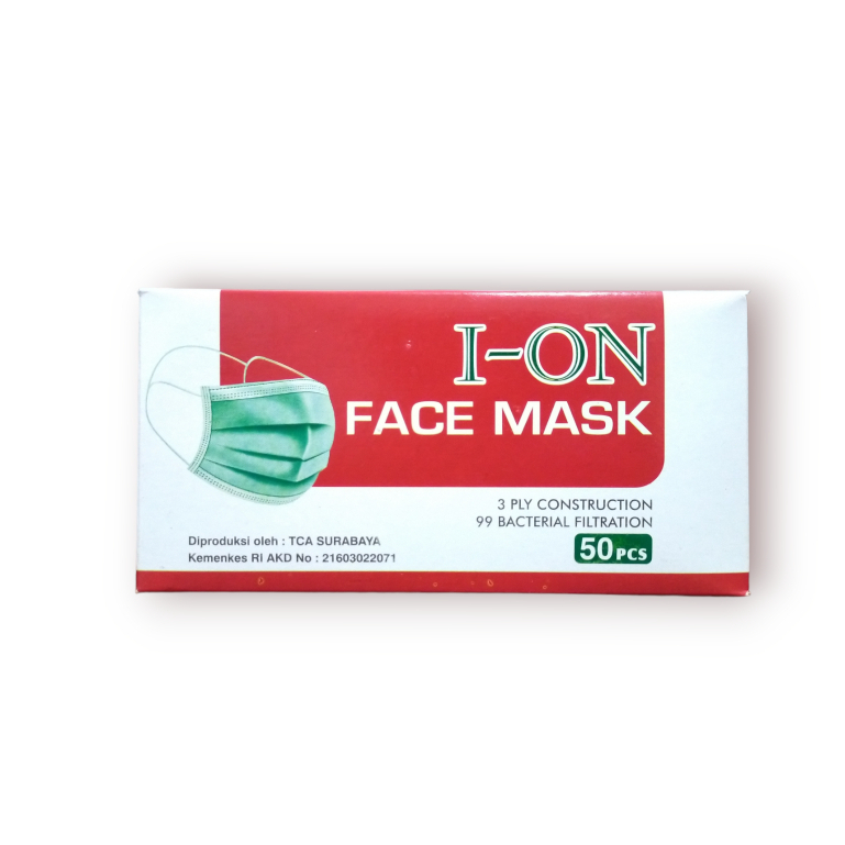 Jual Masker I-ON Face Mask 3 Ply 99 Bacterial Filtration Isi 50 Pcs ...