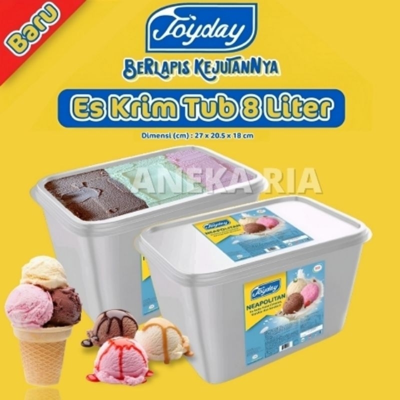 Jual Joyday Es Krim Neapolitan Kemasan Tube 8 Liter | Shopee Indonesia