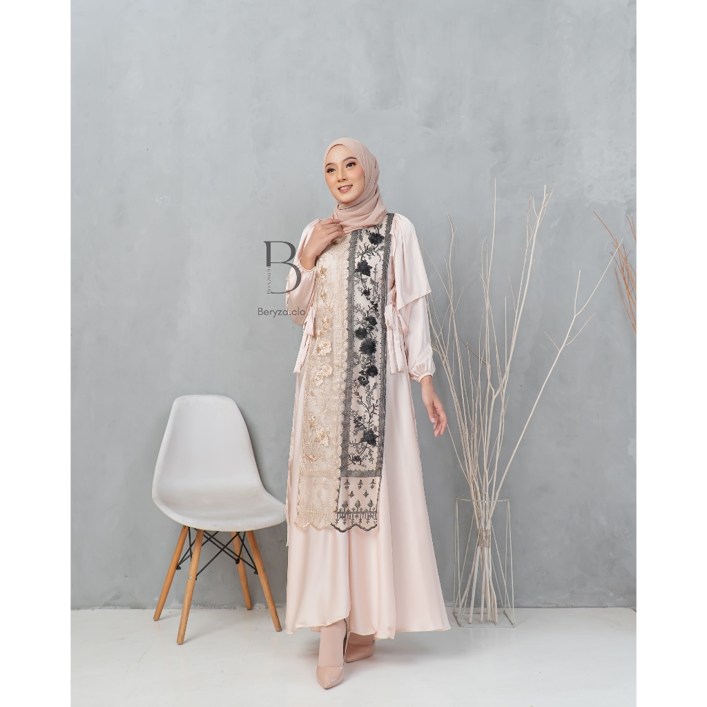 Jual DELISA DRESS ONE SET BAHAN ARMANY SILK MIX OUTER ORGANZA DRESS ...