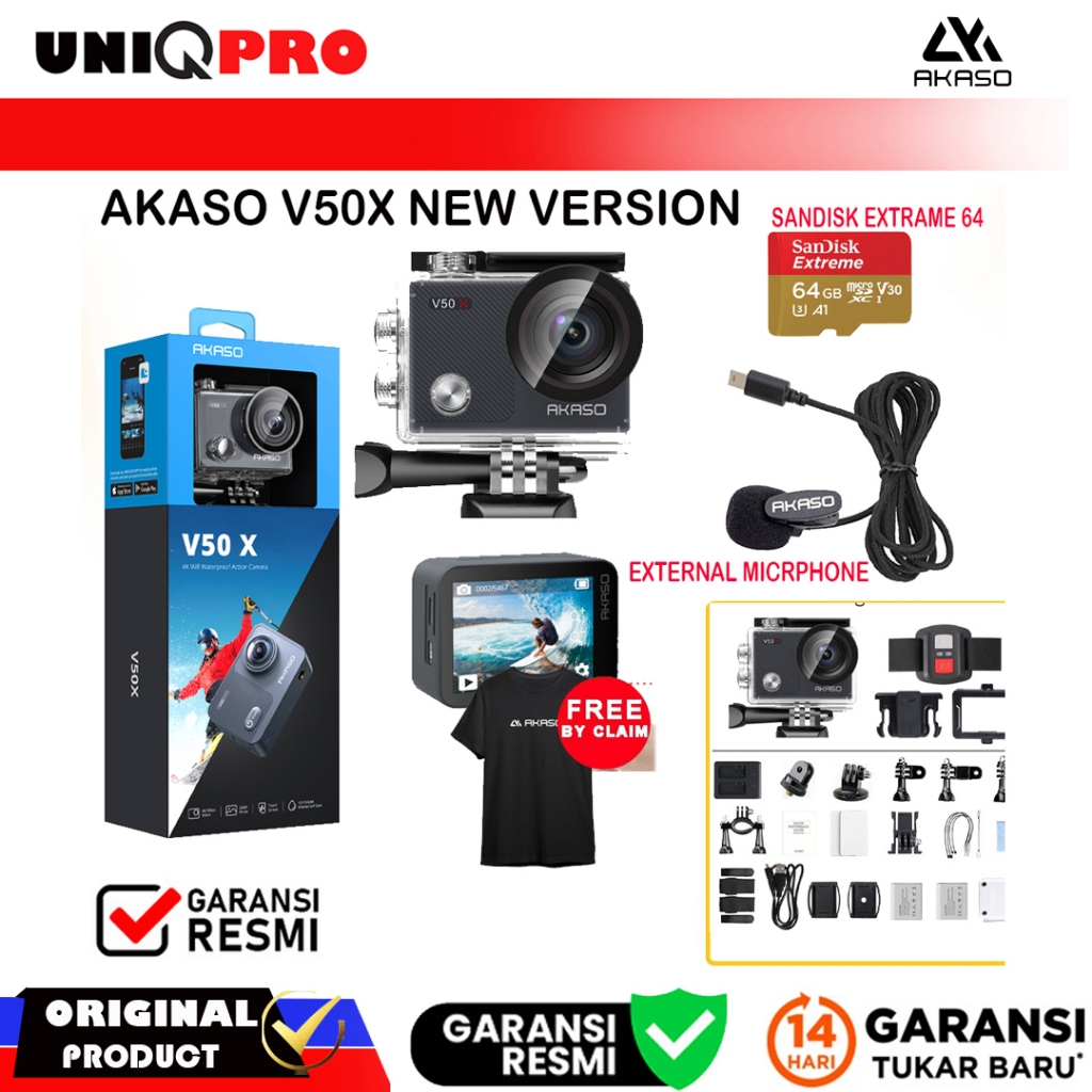Jual AKASO V50X CUBE ACTION CAMERA FULL HD 4K EIS WIRELESS CAM NEW VERSION V50X | Shopee Indonesia