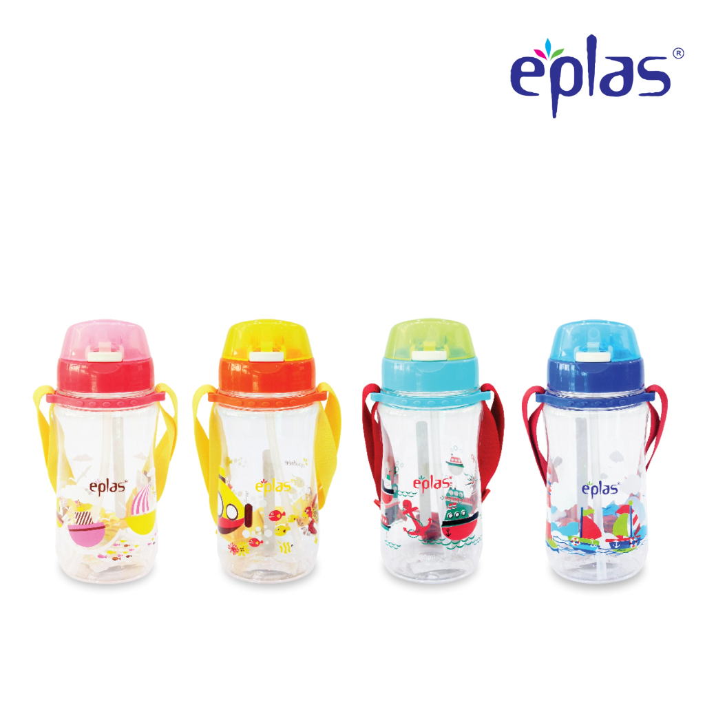 Jual EPLAS Kids Botol Minum Anak Tritan (480ml), Push Button, Straw, Removable Strip, BPA Free ...