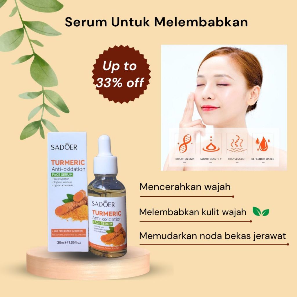 Jual SADOER Turmeric Anti-oxidation face serum (Serum Wajah) | Shopee ...