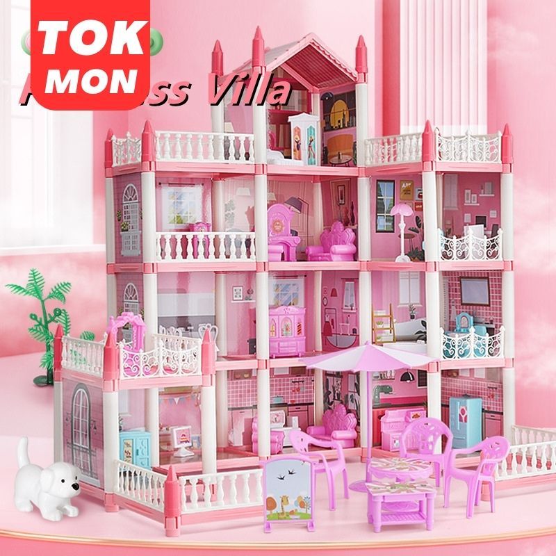 Jual Rumah Boneka Besar Mainan Anak DIY 3D Princess Big Villa Hadiah ...
