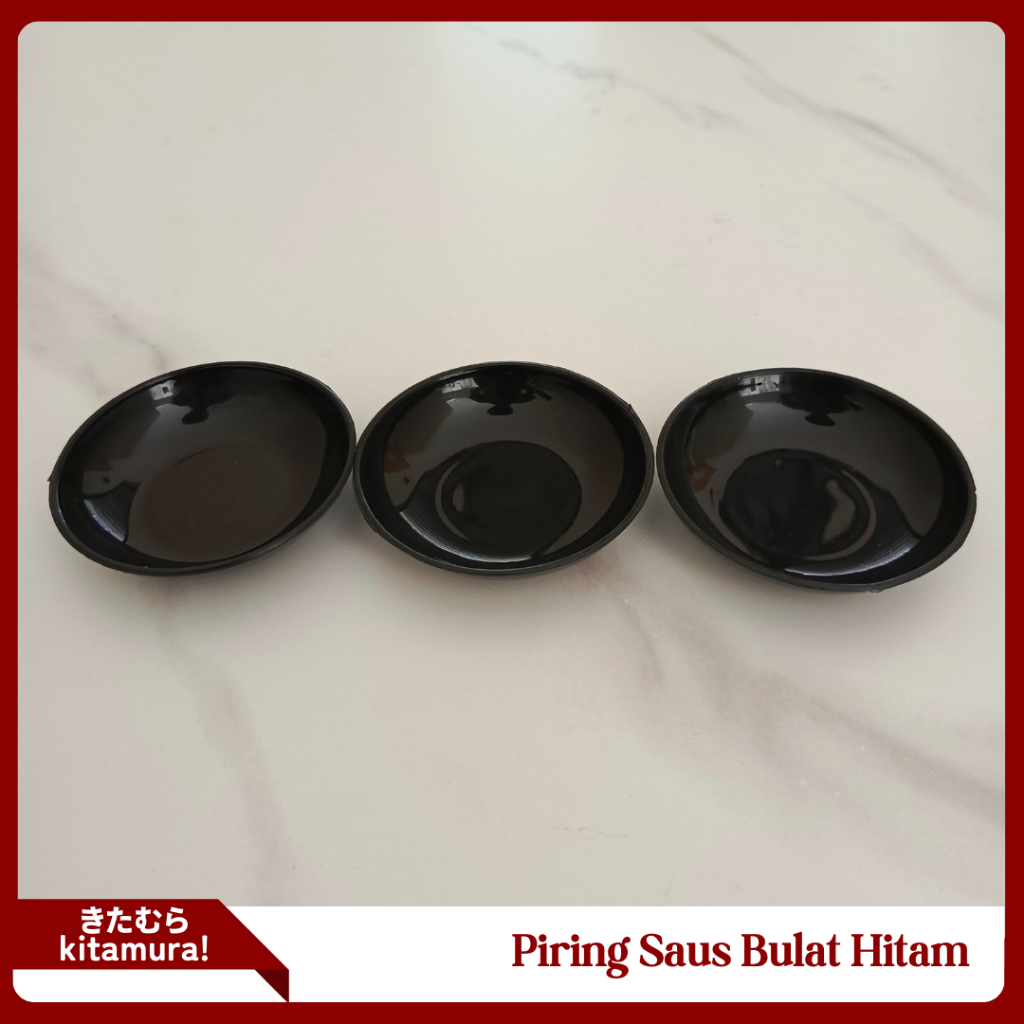 Jual Piring Sambal Bulat Hitam Ala Jepang Piring Saus Bulat Plastik ...