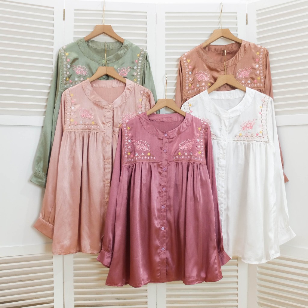 Jual WEEKLY.CO - Atasan Blouse Bordir Shimmer Silk PREMIUM 'SILKA ...