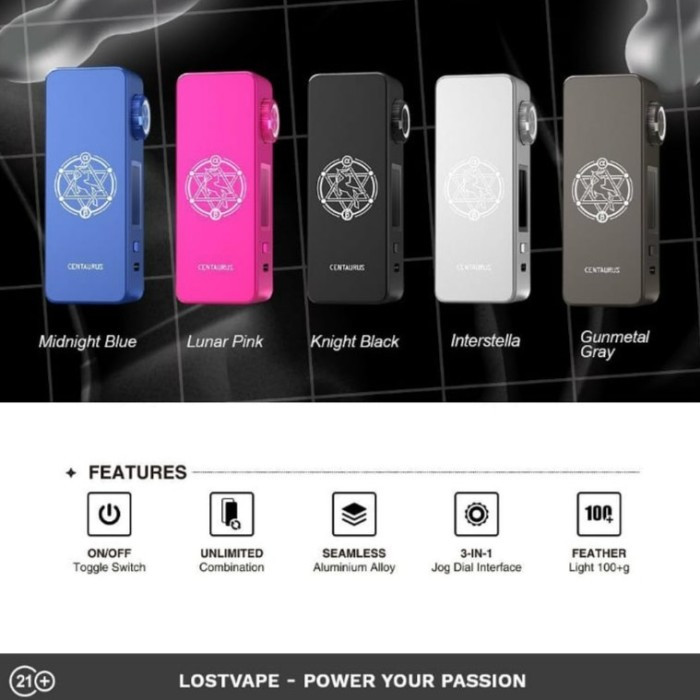 Jual MOD ONLY CENTAURUS M100 18650 100W AUTHENTIC NEW BY LOST VAPE | Shopee Indonesia