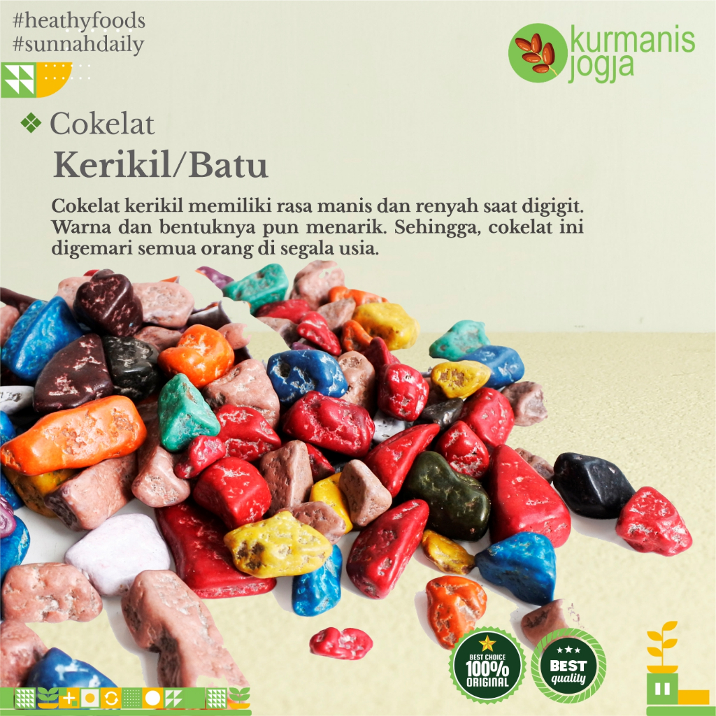 Jual cokelat kerikil batu warna warni asli import arab 1 Kg - Cemilan ...