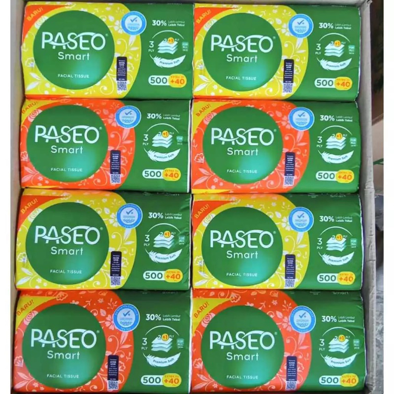 Jual TISSUE PASEO SMART FACIAL TISSUE 250 SHEETS 1 PAKET 4 PACK TISSU ...