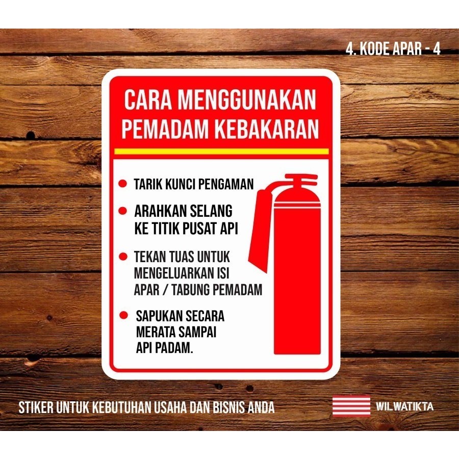 Jual Sticker tanda pemasangan alat pemadam api ringan APAR 22.5cm ...