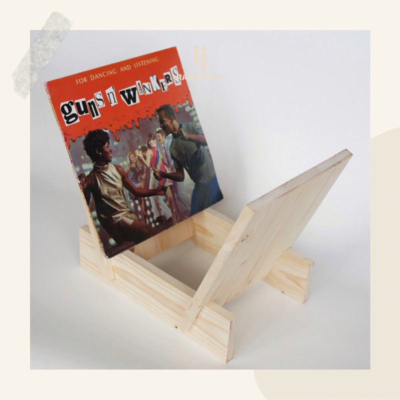 Jual Wooden Vinyl Record Flip Rak LP Holder kayu / Rak penyimpanan ...
