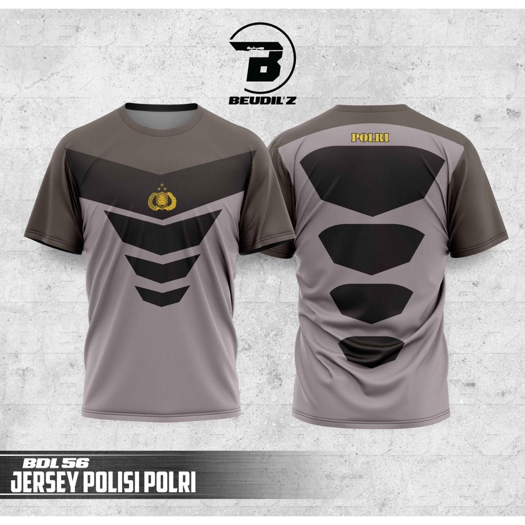 Jual Jersey/kaos printing Polisi Polri/Daleman seragam COKLAT POLISI/kaos dry fit pria/atasan ...