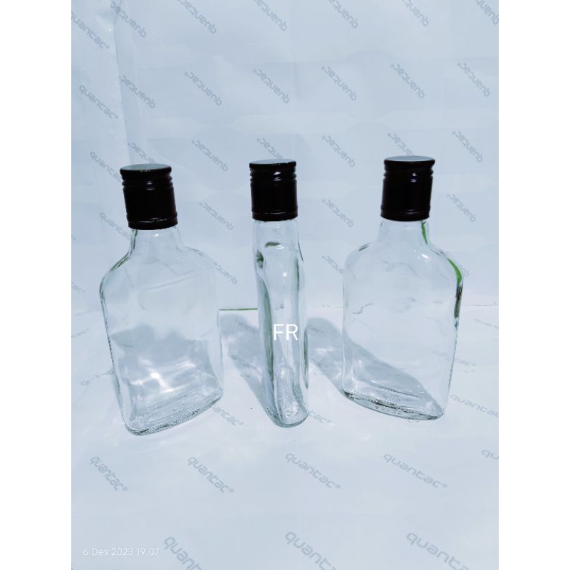 Jual botol kaca oval 200ml botol gepeng 250ml tutup segel alumunium ...