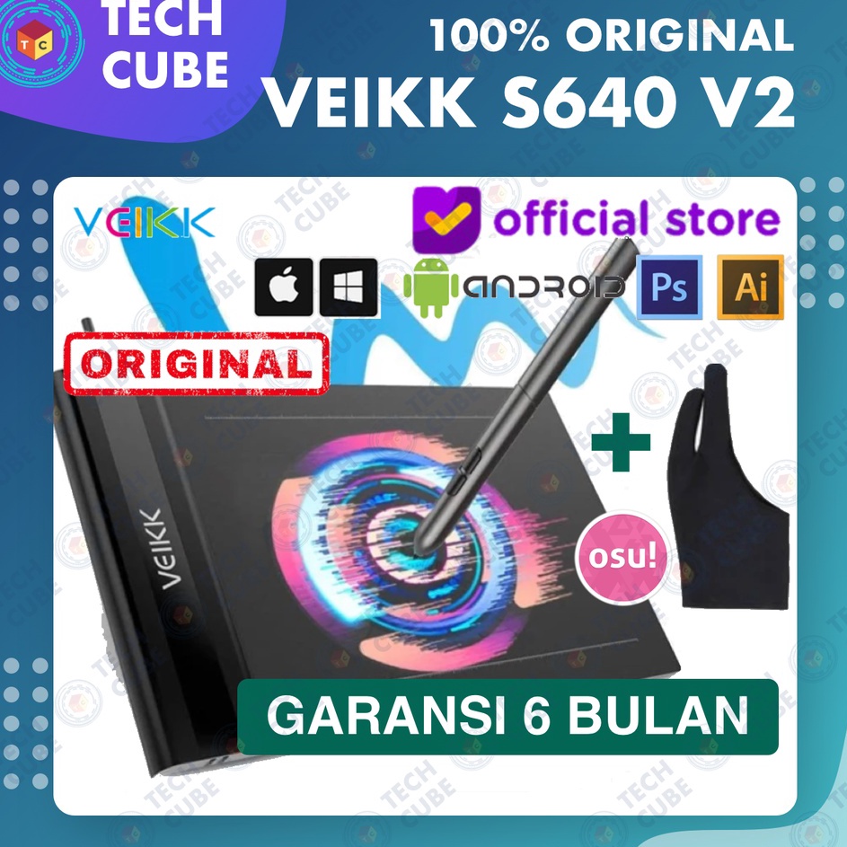 Jual Harga Murah VEIKK S640 Digital Graphic Drawing Pen Tablet Gambar ...