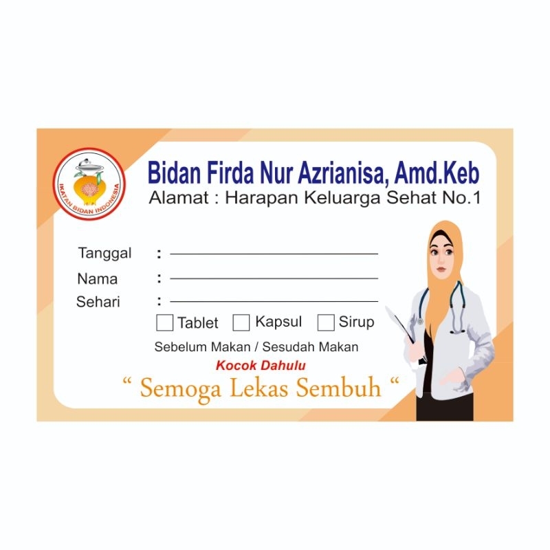 Jual Stiker Label obat Custom Nama ( 1 pak isi 50 pcs ) | Shopee Indonesia