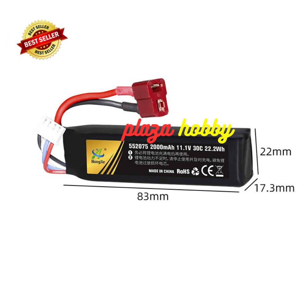 Jual battery lipo 3s 11.1v 2000mAH T airsoft BB electric toys baterai lipo | Shopee Indonesia