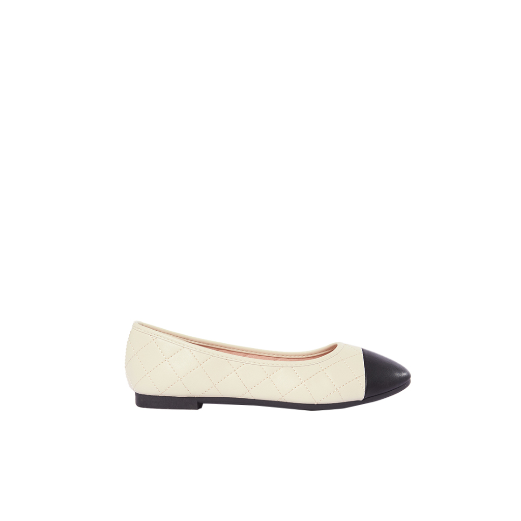 Jual COLORBOX Two Tone Flat Shoes Cream | Shopee Indonesia