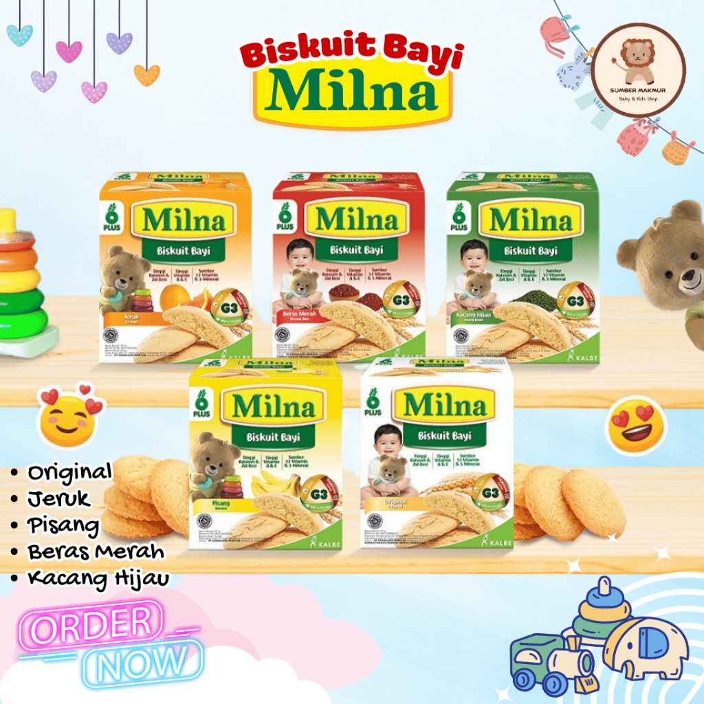Jual Milna Biskuit Bayi Sehat 6+ Camilan Snack Biscuit All Varian ...