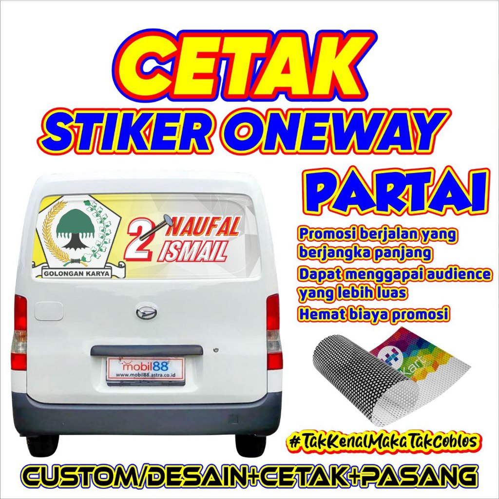 Jual TERLARIS Stiker One Way Vision Mobil Grandmax - Stiker Kaca Belakang Mobil Custom Caleg ...