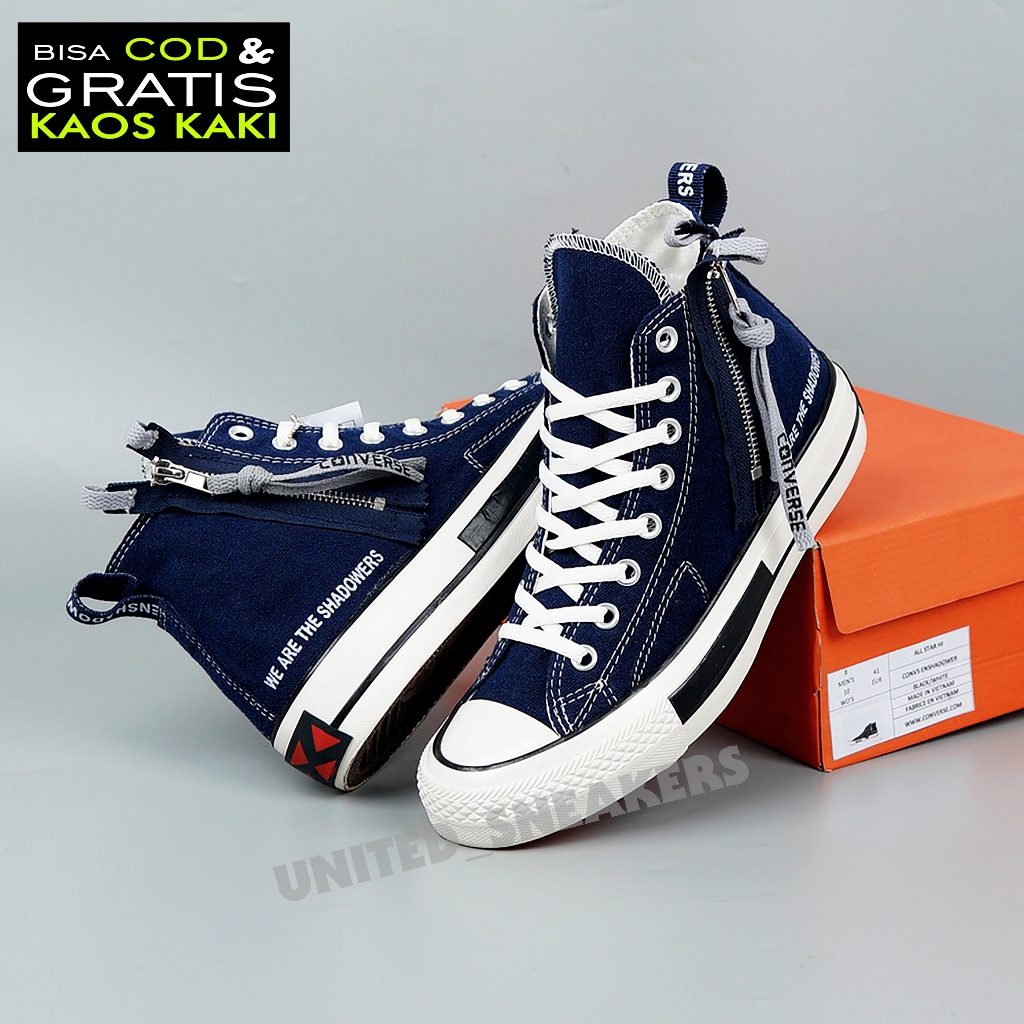 Jual Sepatu Sneakers Pria Converse 70s Enshadower Zipper High Canvas ...